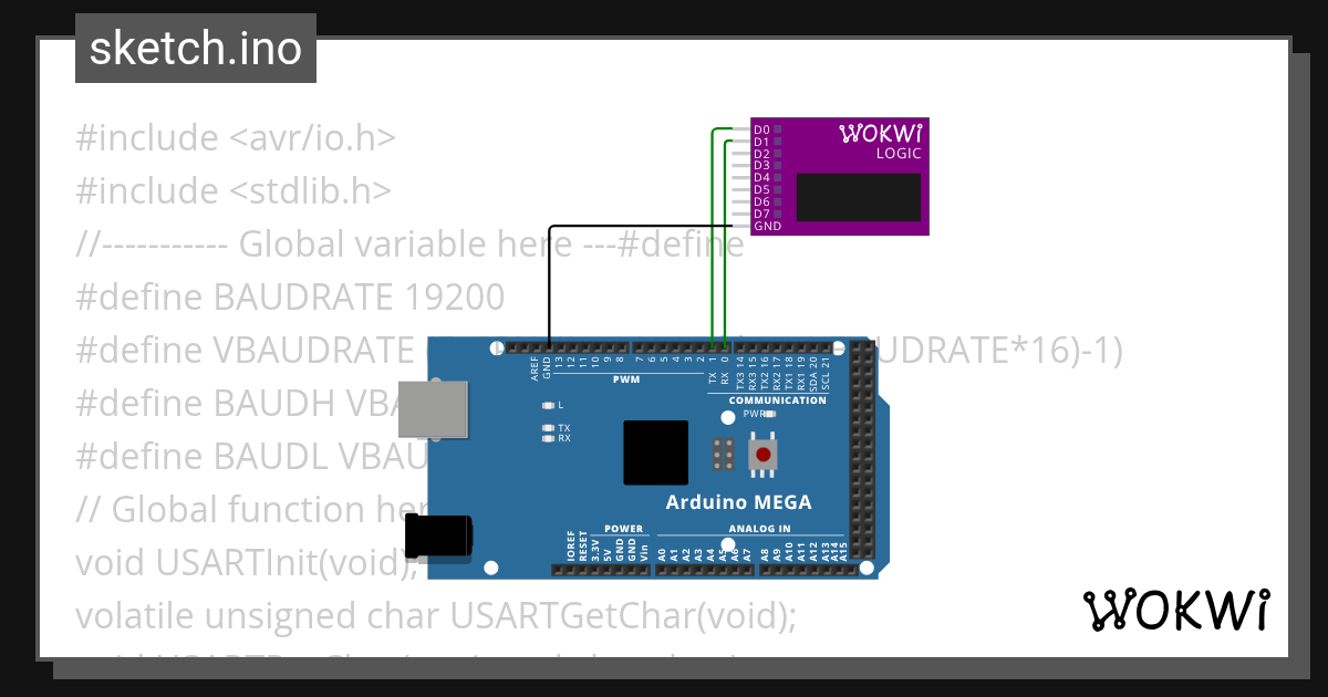 UART 19200 U with 8N1 - Wokwi ESP32, STM32, Arduino Simulator