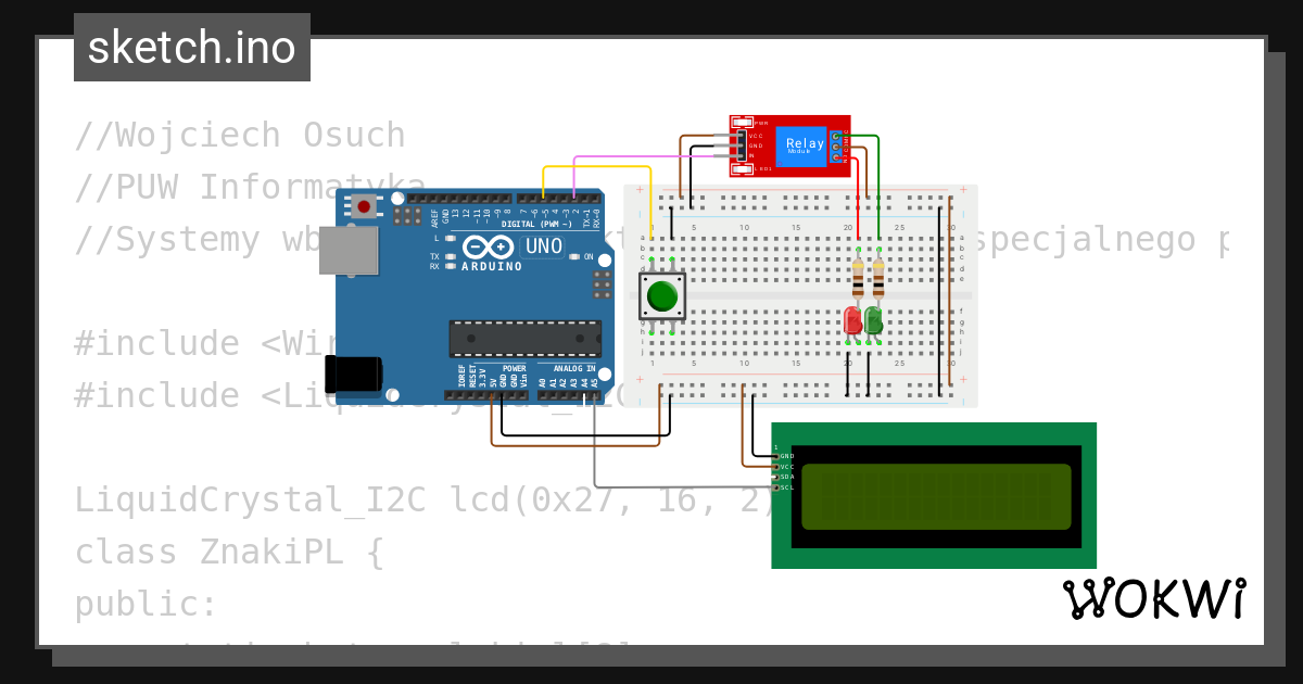 Sterowanie Przekaźnikiem Wokwi Esp32 Stm32 Arduino Simulator
