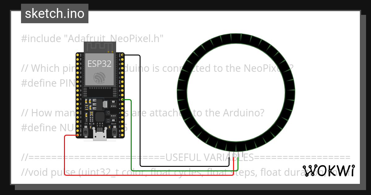 Ironman lights v1 - Wokwi ESP32, STM32, Arduino Simulator