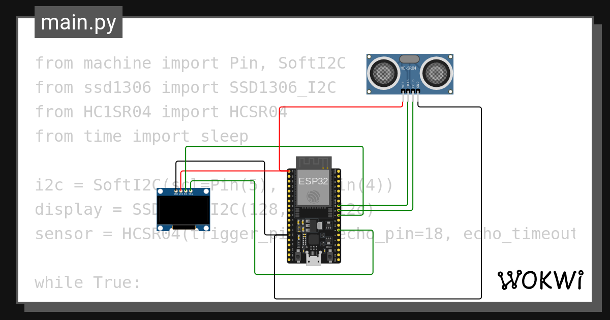 Esp32 Micropython Oled Sensorultrasonico Copy Wokwi Esp32 Stm32 Arduino Simulator 8000