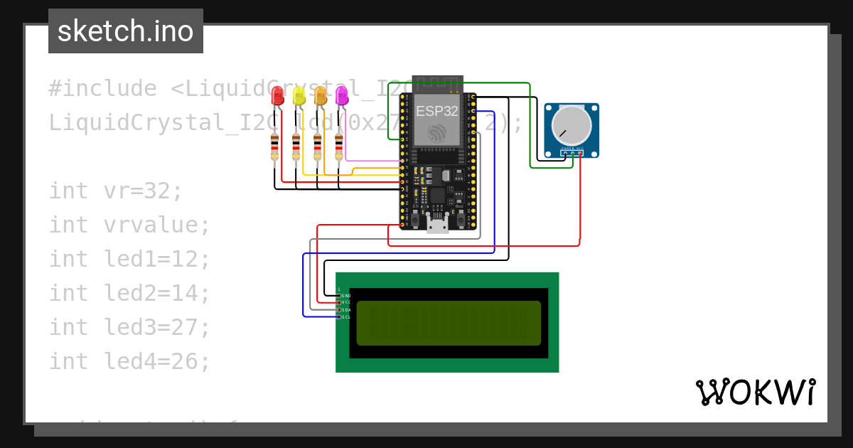 Vr Led Lcd เลขที่ 9e Wokwi Esp32 Stm32 Arduino Simulator 5567