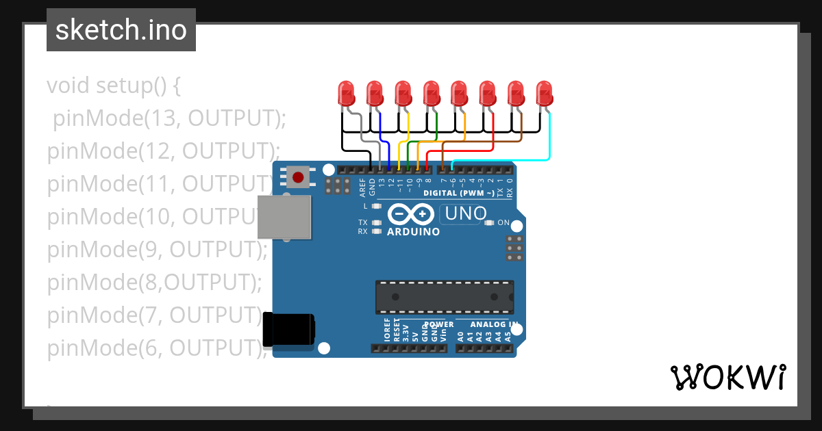 Light Pattern - Wokwi ESP32, STM32, Arduino Simulator