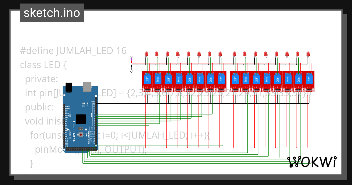 Mega_LED no_TFT - Wokwi ESP32, STM32, Arduino Simulator