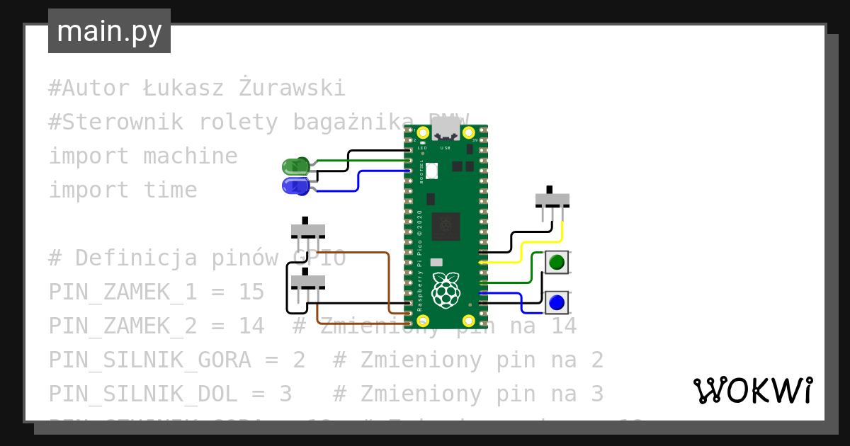 Sterowanie Rolety Bmw Wokwi Esp32 Stm32 Arduino Simulator 0801