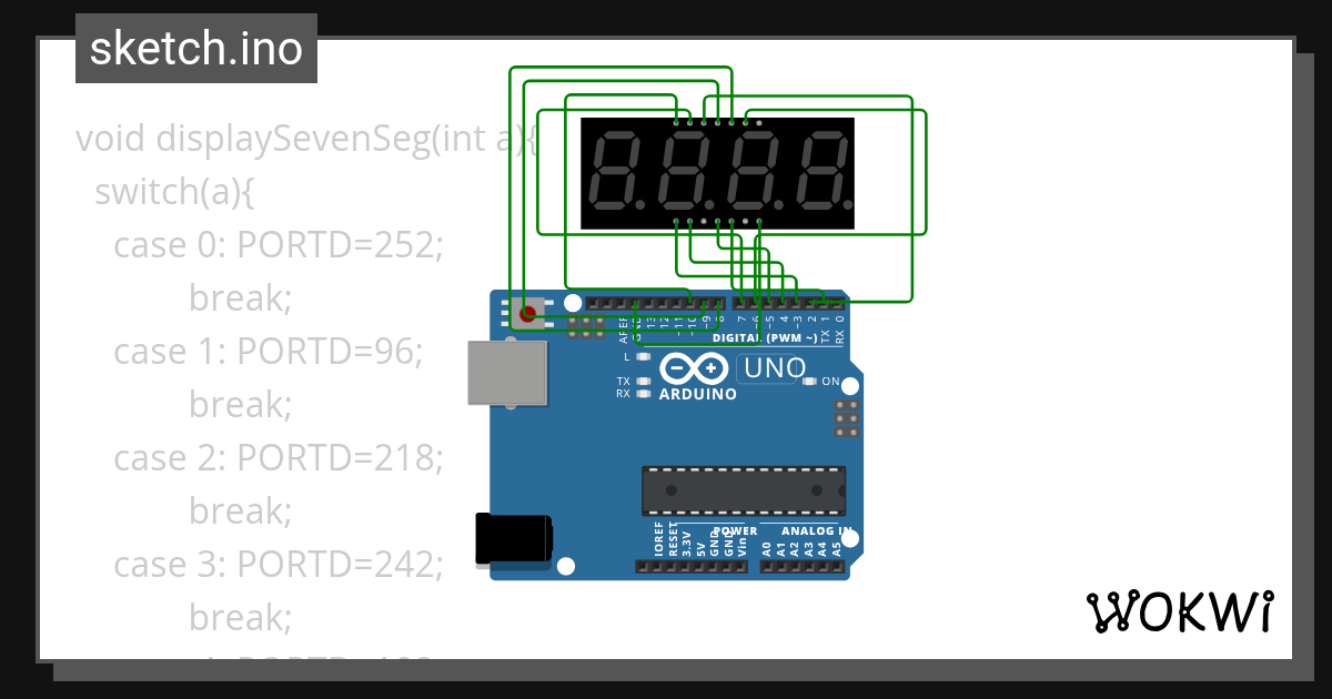 7 Seg Fib - Wokwi ESP32, STM32, Arduino Simulator