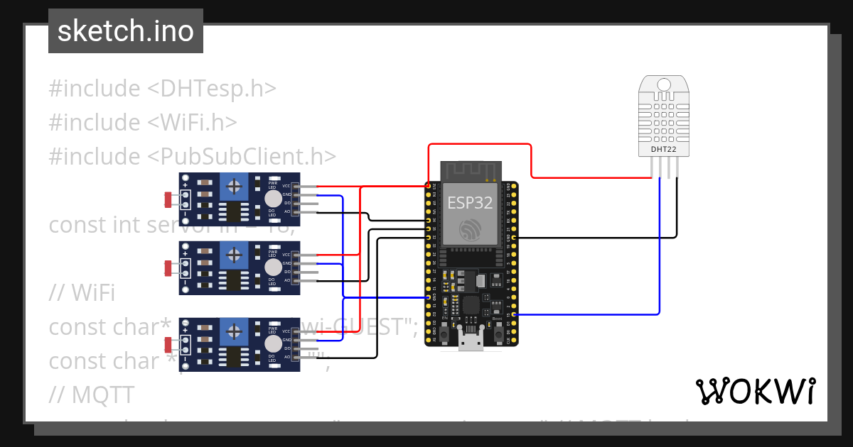 DHT22 - Wokwi ESP32, STM32, Arduino Simulator