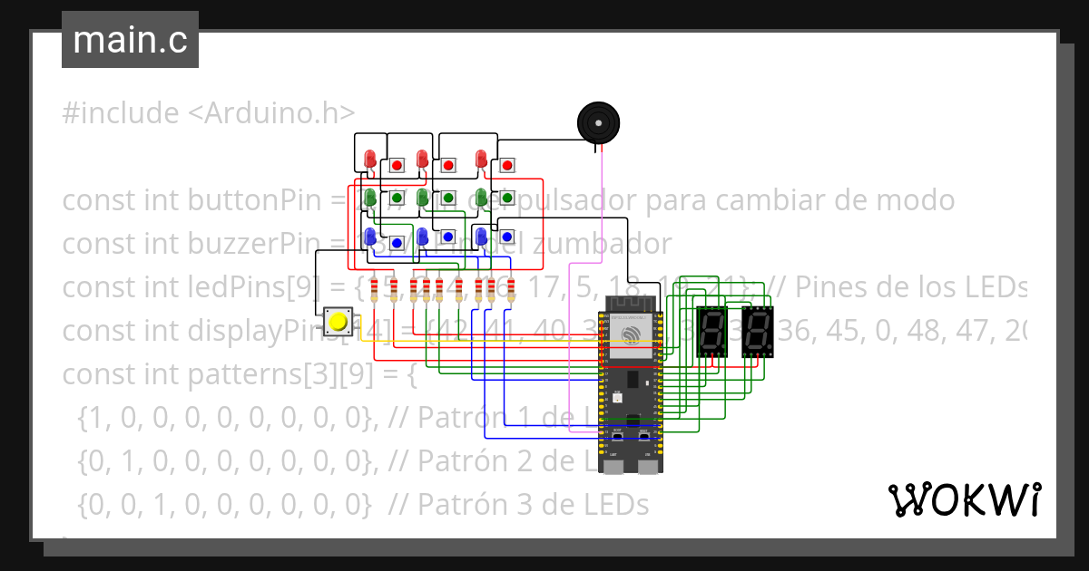 tablero 2.1 - Wokwi ESP32, STM32, Arduino Simulator