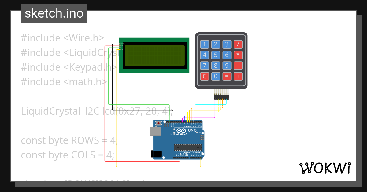 project rangkaian kalkulator digital - Wokwi ESP32, STM32, Arduino Simulator