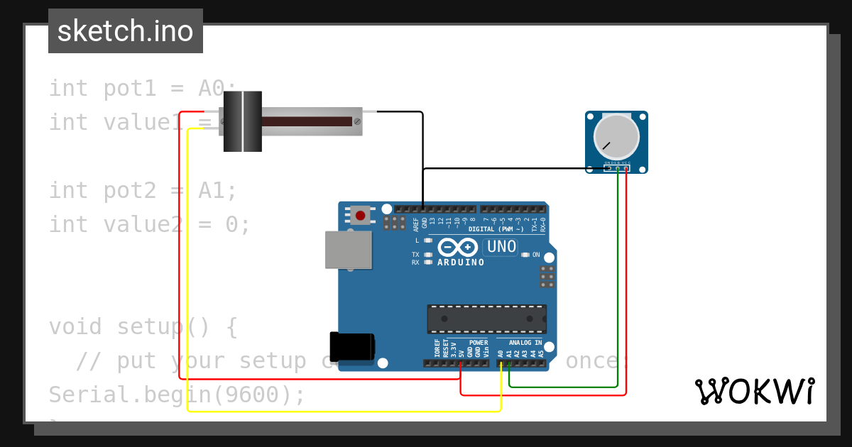 Membaca Data Adc Potensio Wokwi Esp32 Stm32 Arduino Simulator