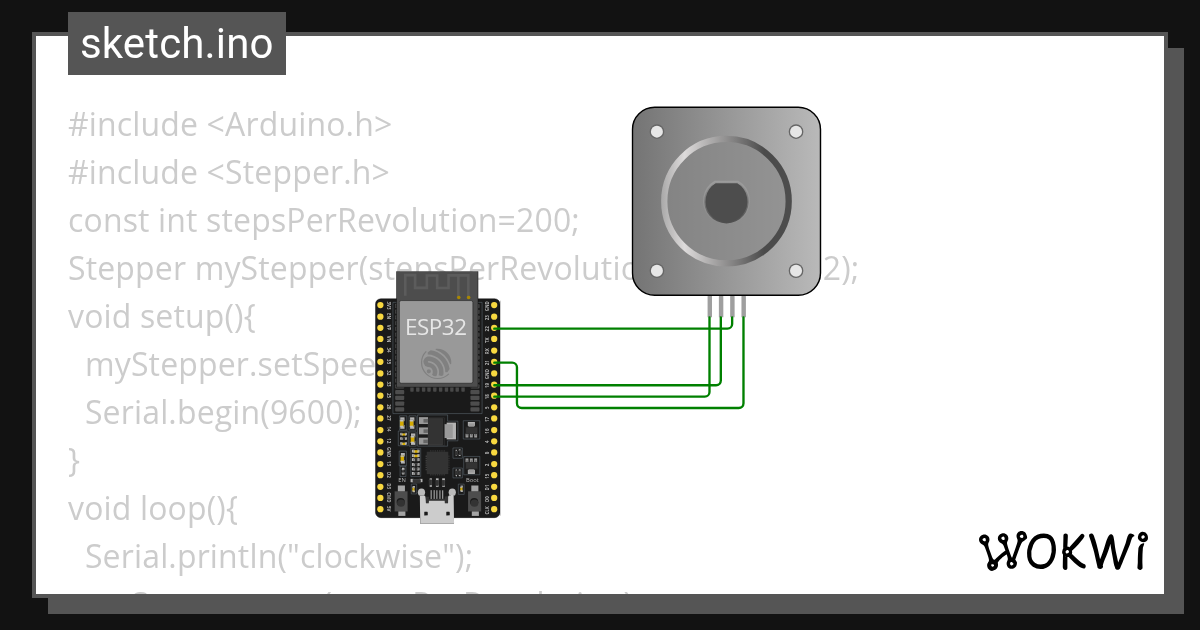 Bioplor stepper motor - Wokwi ESP32, STM32, Arduino Simulator