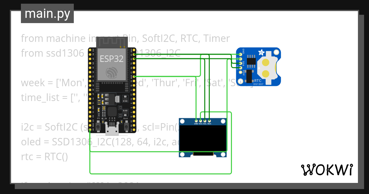Rtc实时时钟 Copy Wokwi Esp32 Stm32 Arduino Simulator