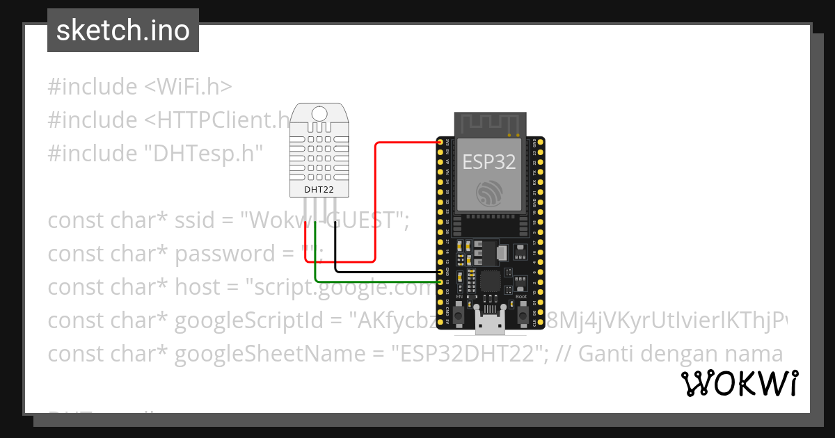 TEMPERATURE, HUMIDITY - Wokwi ESP32, STM32, Arduino Simulator