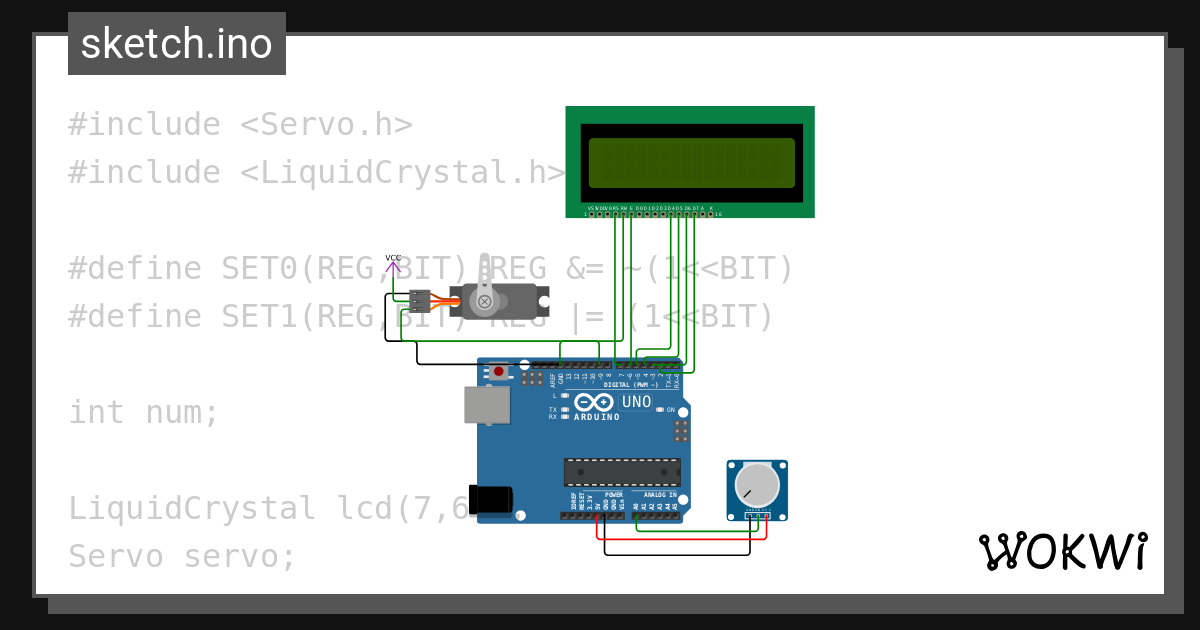Servo Potenciometer Wokwi Esp32 Stm32 Arduino Simulator