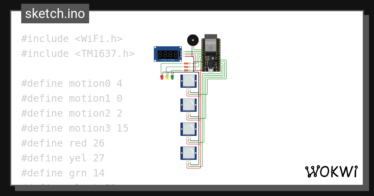 Smart Traffic System Lite Wokwi Esp32 Stm32 Arduino Simulator 8263