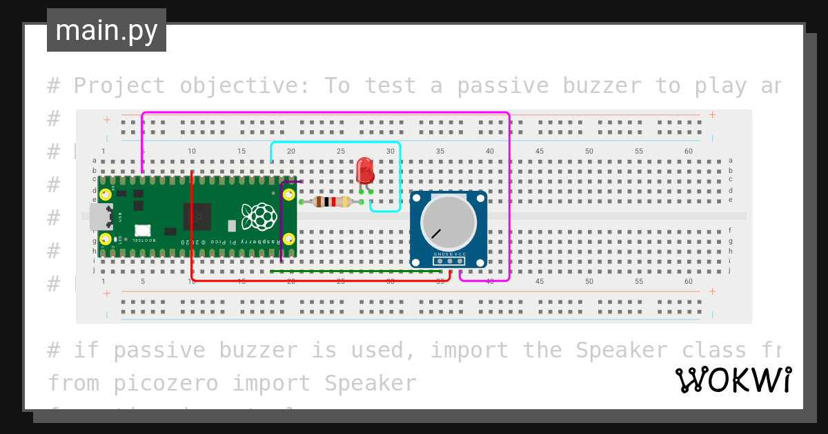 Raspberry Pi Pico Passive Buzzer Picozero Copy Wokwi Esp32 Stm32 Arduino Simulator