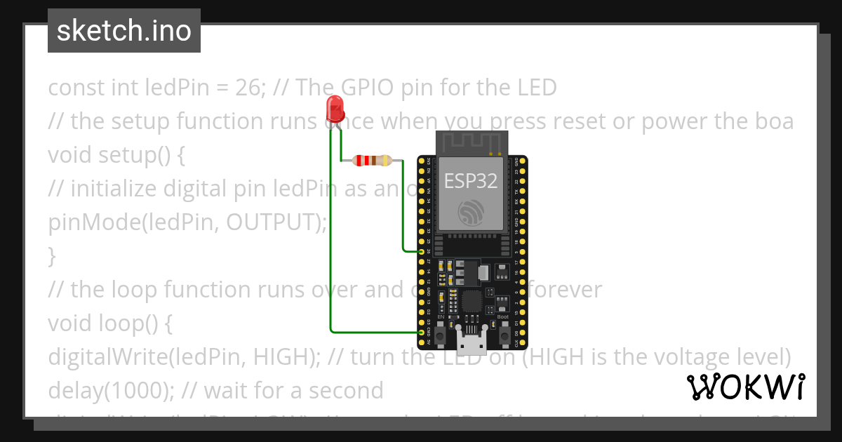 Ledesp32 Wokwi Esp32 Stm32 Arduino Simulator 9825