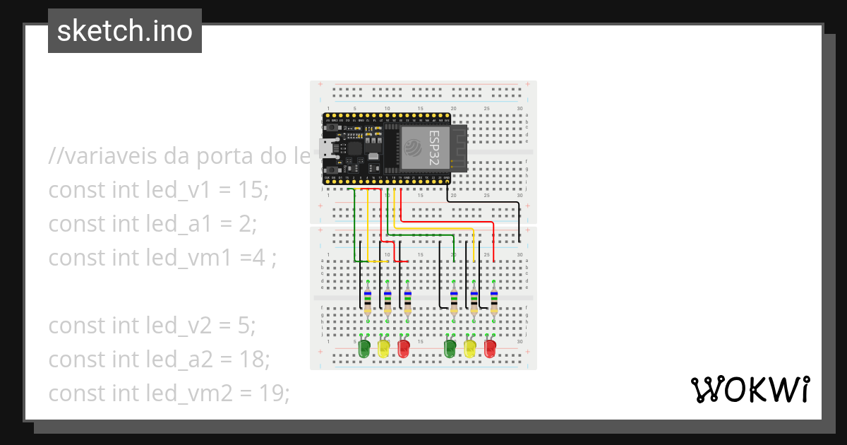 semaforo - Wokwi ESP32, STM32, Arduino Simulator