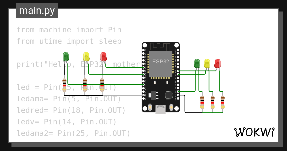 Semaforo Wokwi Esp32 Stm32 Arduino Simulator 7300