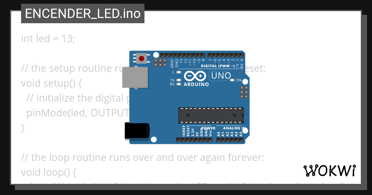 ENCENDER LED - Wokwi ESP32, STM32, Arduino Simulator
