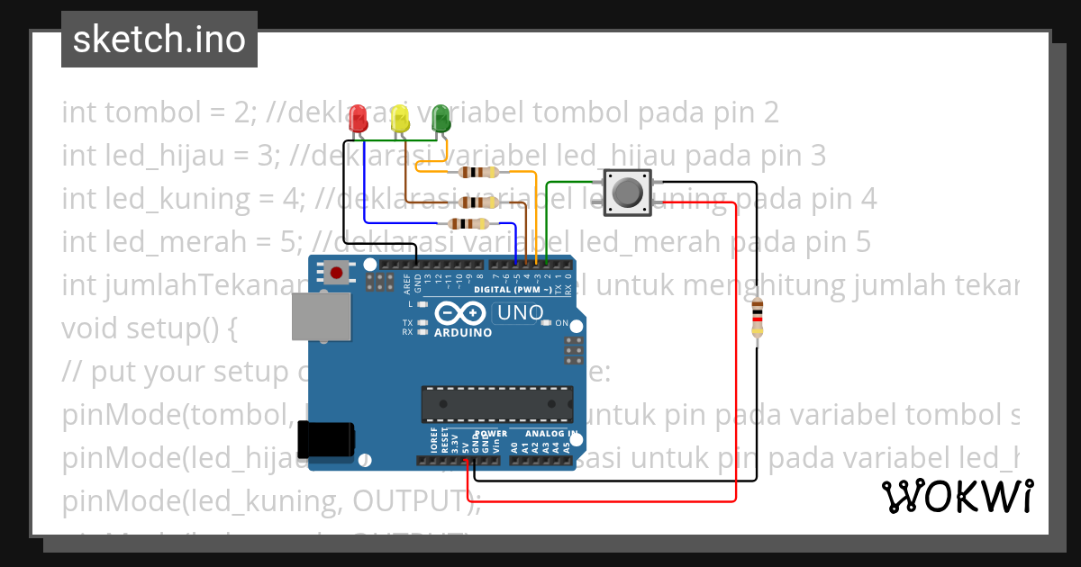 syakila syahdani sjamsu/XI.2 kontrol tombol+LED - Wokwi ESP32, STM32, Arduino Simulator