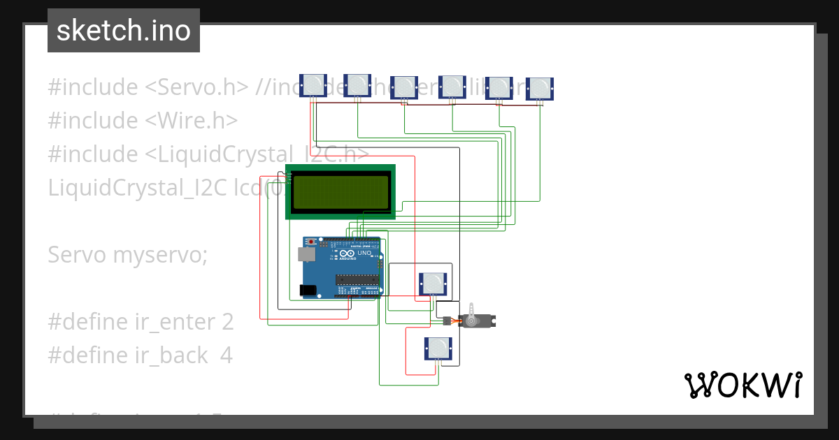 smart parking system 4 - Wokwi ESP32, STM32, Arduino Simulator