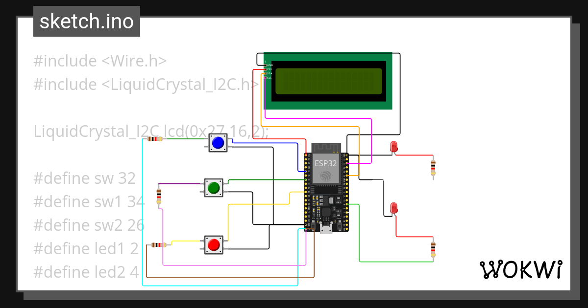 กดสีดอกทองทำกุปวดหัว Wokwi Esp32 Stm32 Arduino Simulator 0805