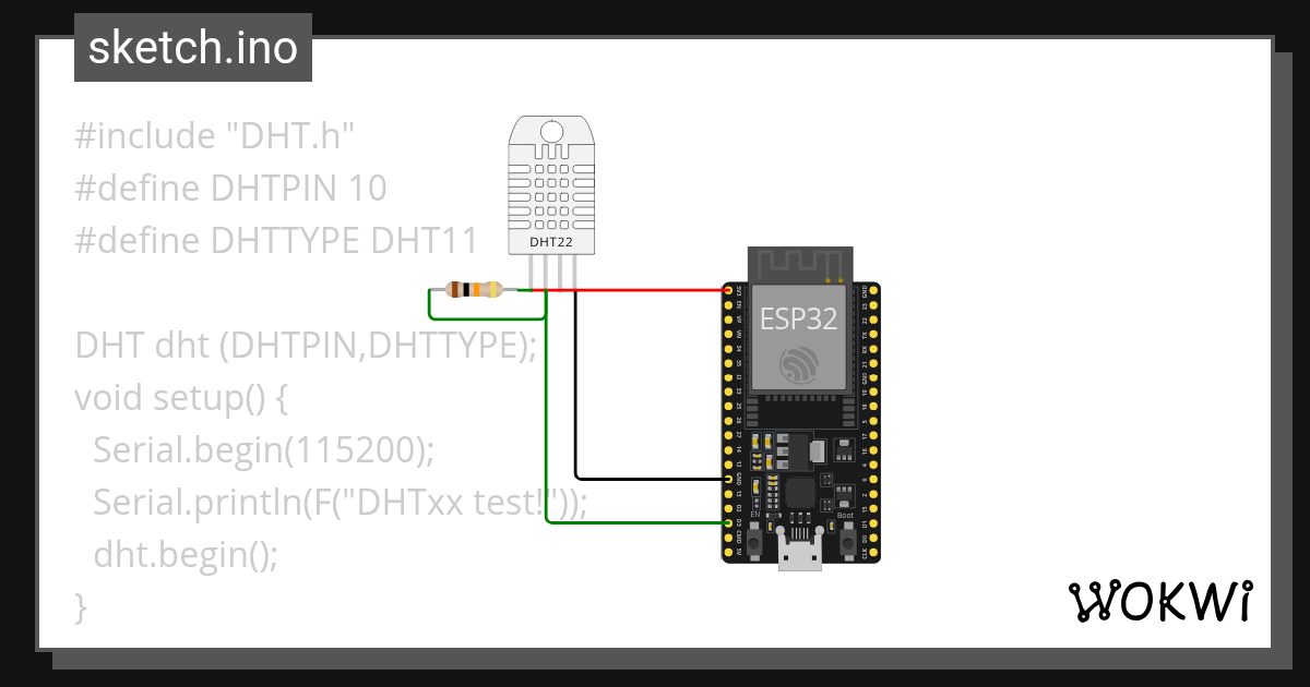 DHT-LAB 1 - Wokwi ESP32, STM32, Arduino Simulator