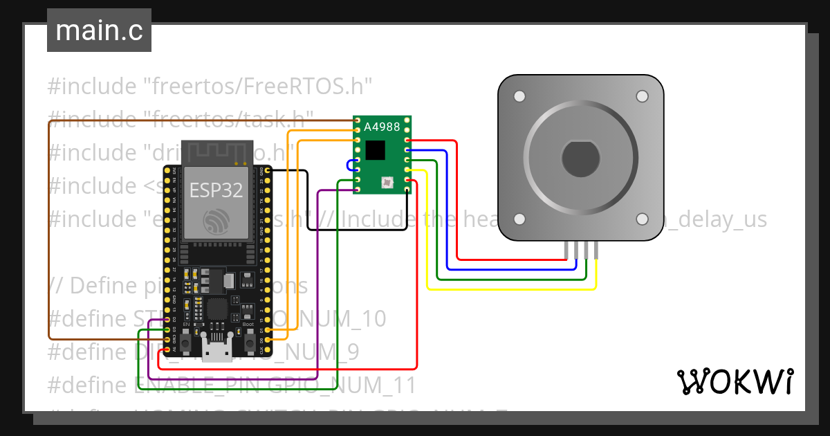 Stepper motor - Wokwi ESP32, STM32, Arduino Simulator
