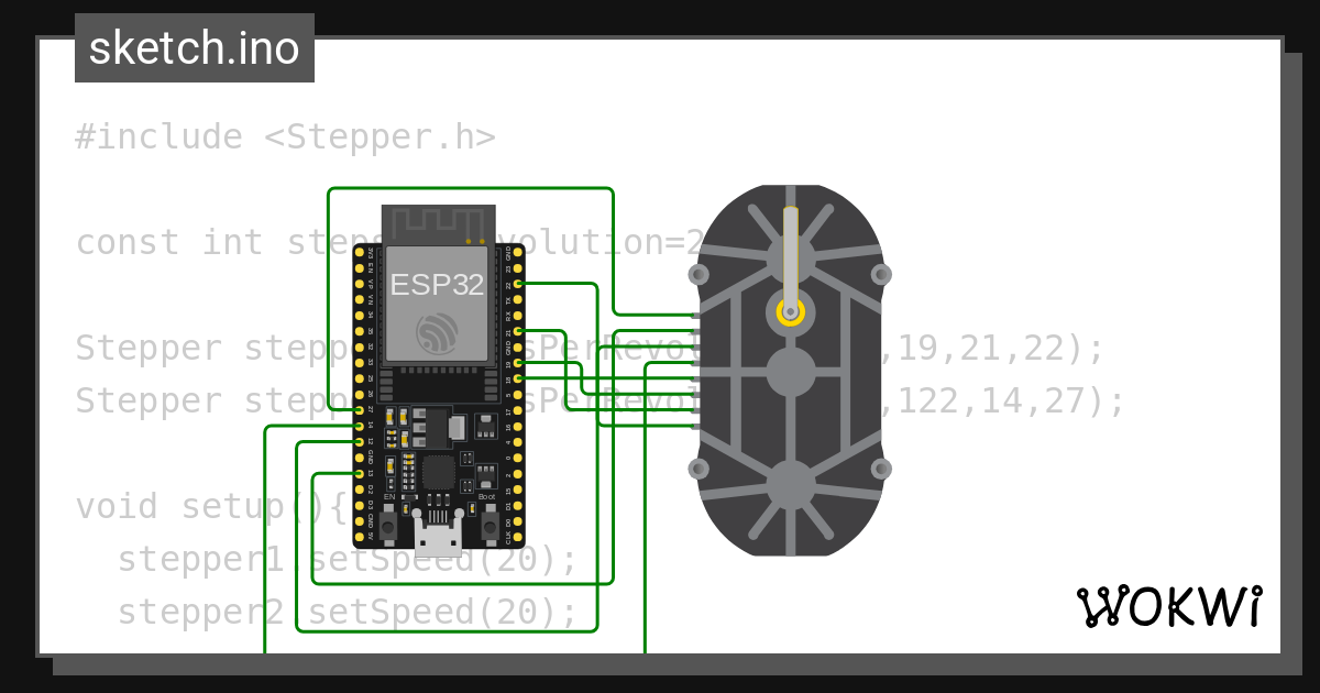 biaxial stepper motor - Wokwi ESP32, STM32, Arduino Simulator biaxial stepper motor - Wokwi ESP32, STM32, Arduino Simulator