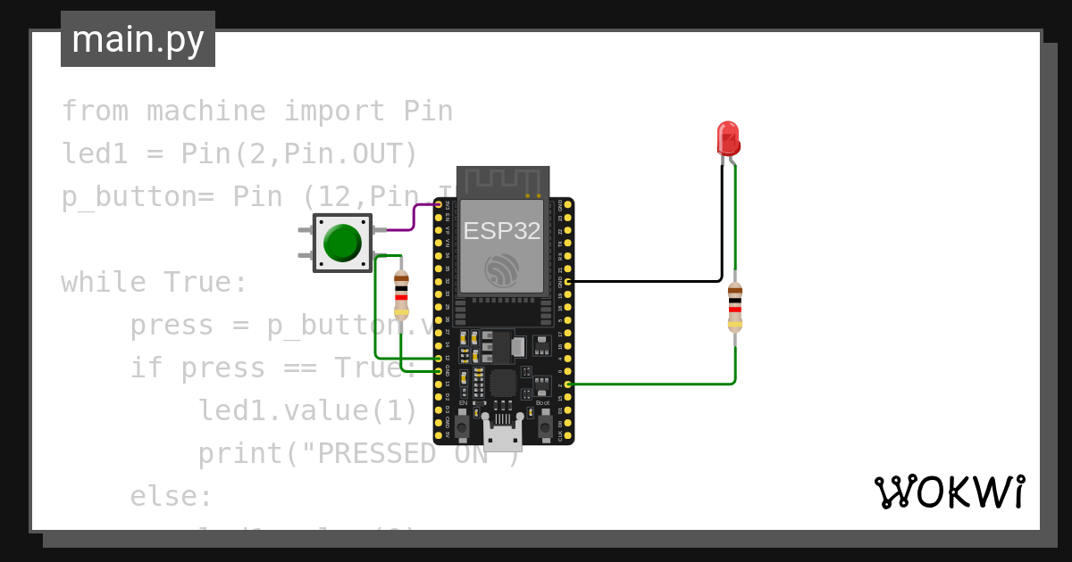 Week 4 Push Button Ch1 Wokwi Esp32 Stm32 Arduino Simulator