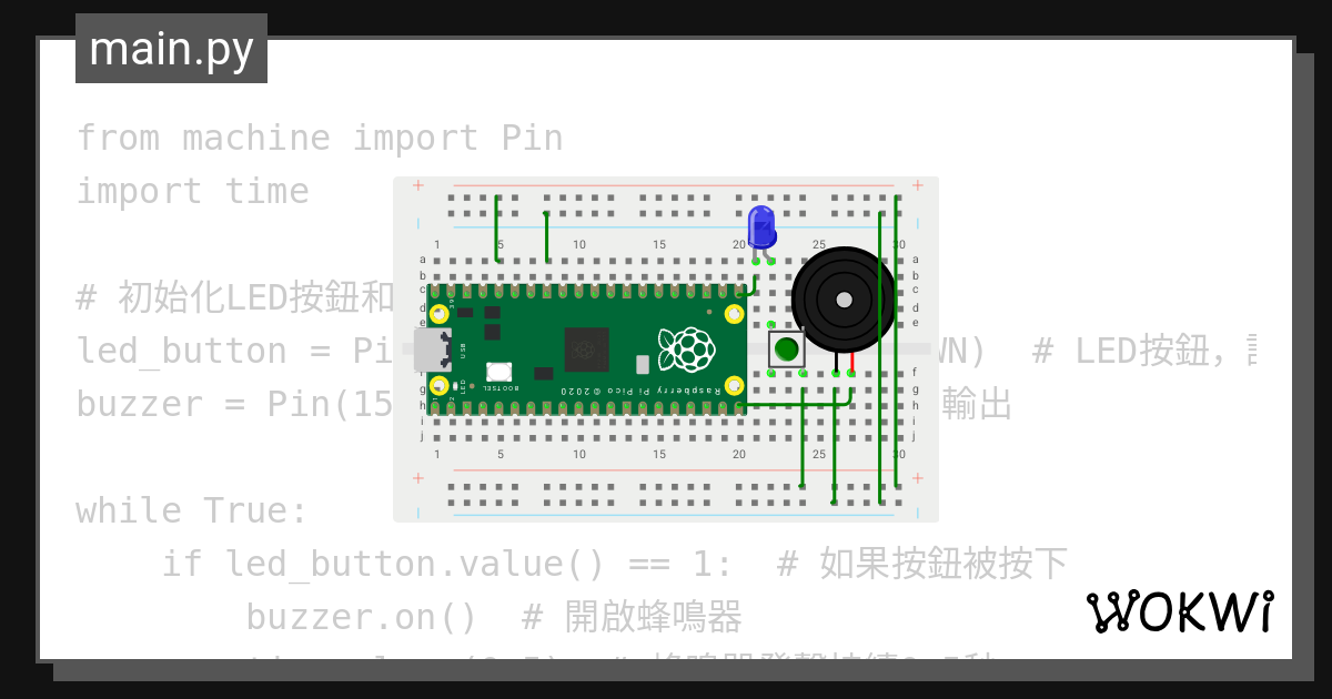 Raspberry Pi Pico Passive Buzzer Picozero Copy Wokwi Esp32 Stm32 Arduino Simulator