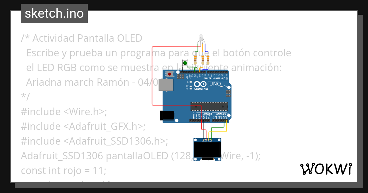 OLED act 4 - Wokwi ESP32, STM32, Arduino Simulator