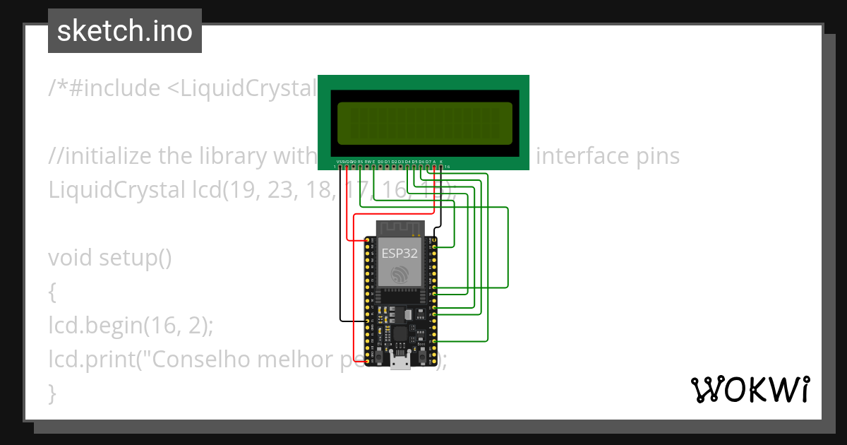 TEXTO ROLANTE - Wokwi ESP32, STM32, Arduino Simulator