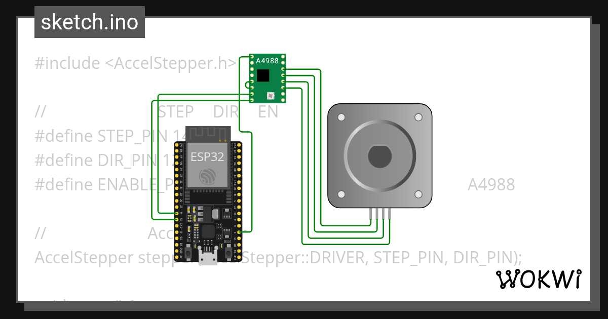 Esp32 A4988 Stpper Motor Wokwi Esp32 Stm32 Arduino Simulator 5418