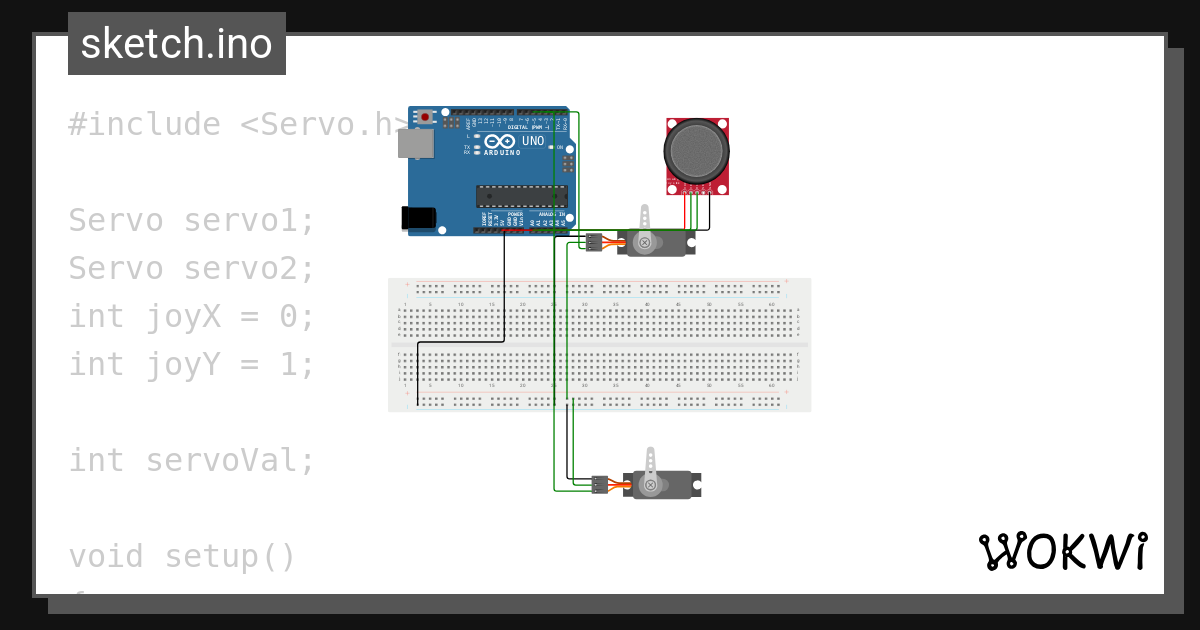 Joystick Controlador De Servomotores Wokwi Esp32 Stm32 Arduino Simulator 0721