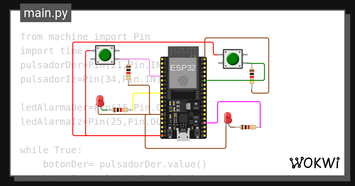 Pulsadores Micropython Wokwi Esp32 Stm32 Arduino Simulator 2243