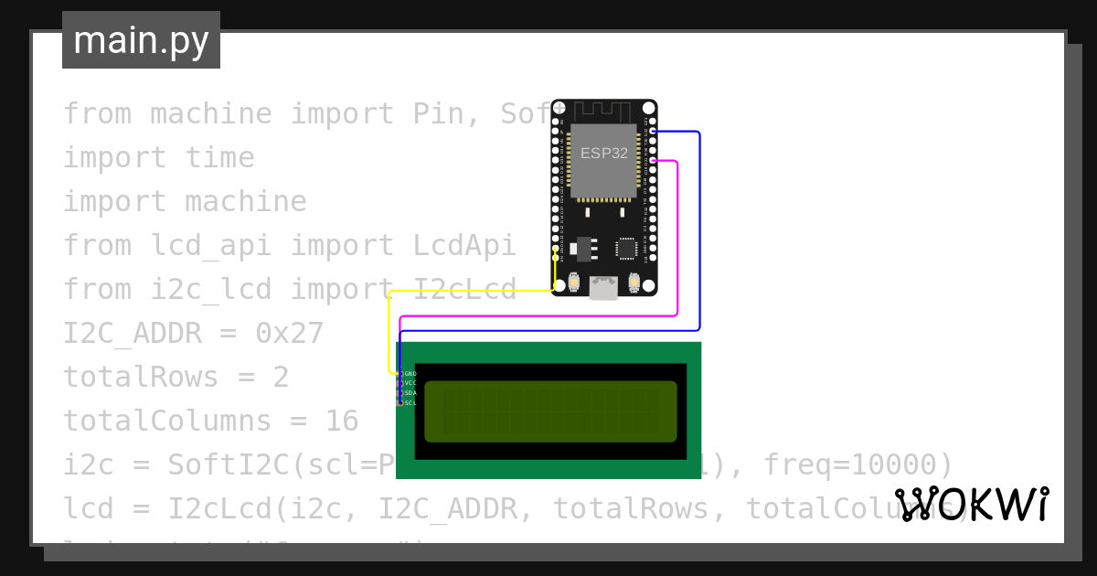 Micropython I2c Lcd Prof Cristiano Wokwi Esp32 Stm32 Arduino Simulator