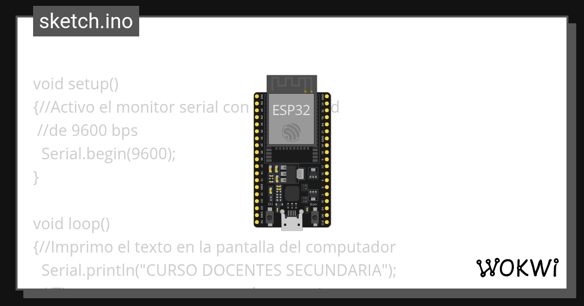 MONITOR SERIAL - Wokwi ESP32, STM32, Arduino Simulator