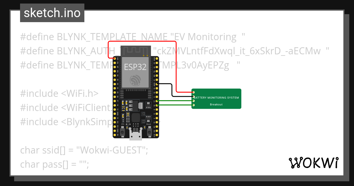EV monitoring - Wokwi ESP32, STM32, Arduino Simulator EV monitoring - Wokwi ESP32, STM32, Arduino Simulator