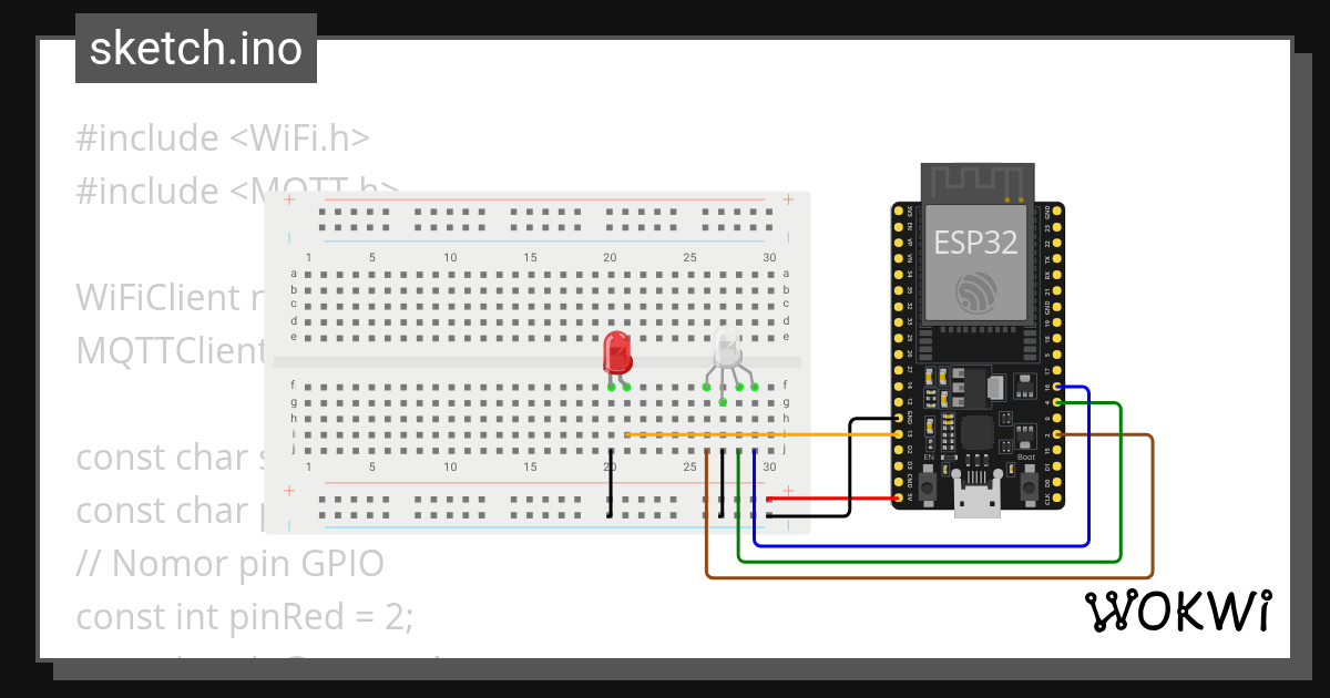 Mengendalikan Led Menggunakan Mqtt Wokwi Esp32 Stm32 Arduino Simulator