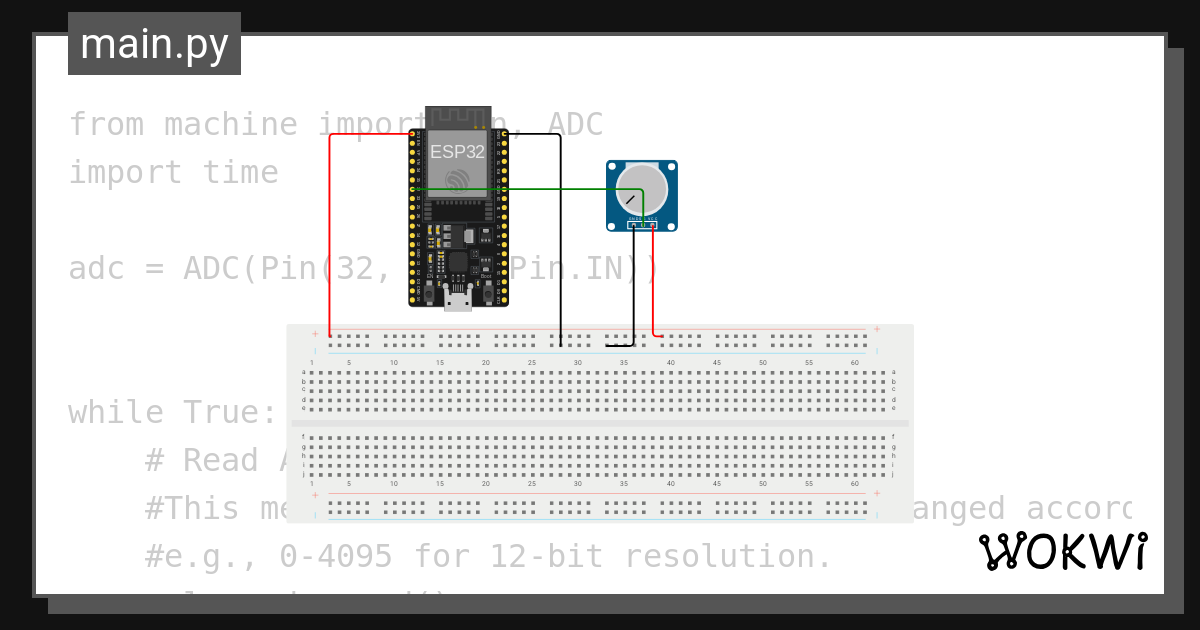 Potenziometro Wokwi Esp32 Stm32 Arduino Simulator