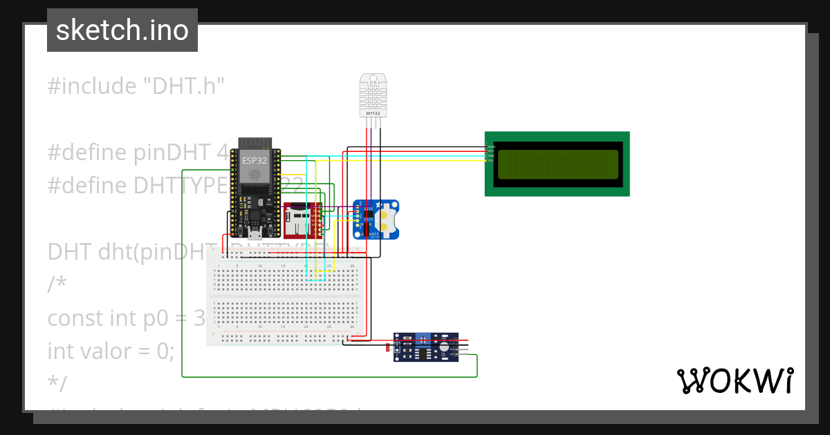⬛datalogger Calando Con Dht Final Wokwi Esp32 Stm32 Arduino Simulator