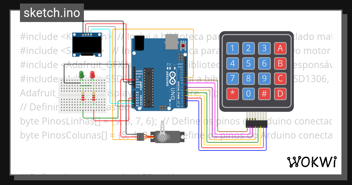 Fechadura Eletrônica Oled Copy - Wokwi ESP32, STM32, Arduino Simulator