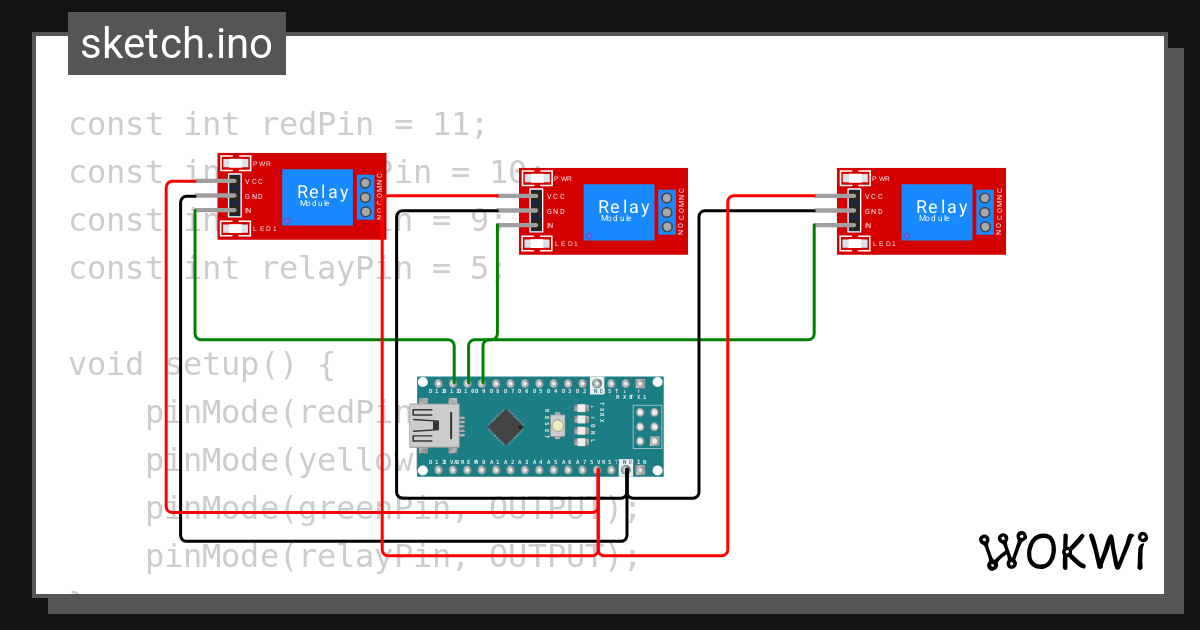 Traffic Light Control With Relay Wokwi Esp32 Stm32 Arduino Simulator 1277