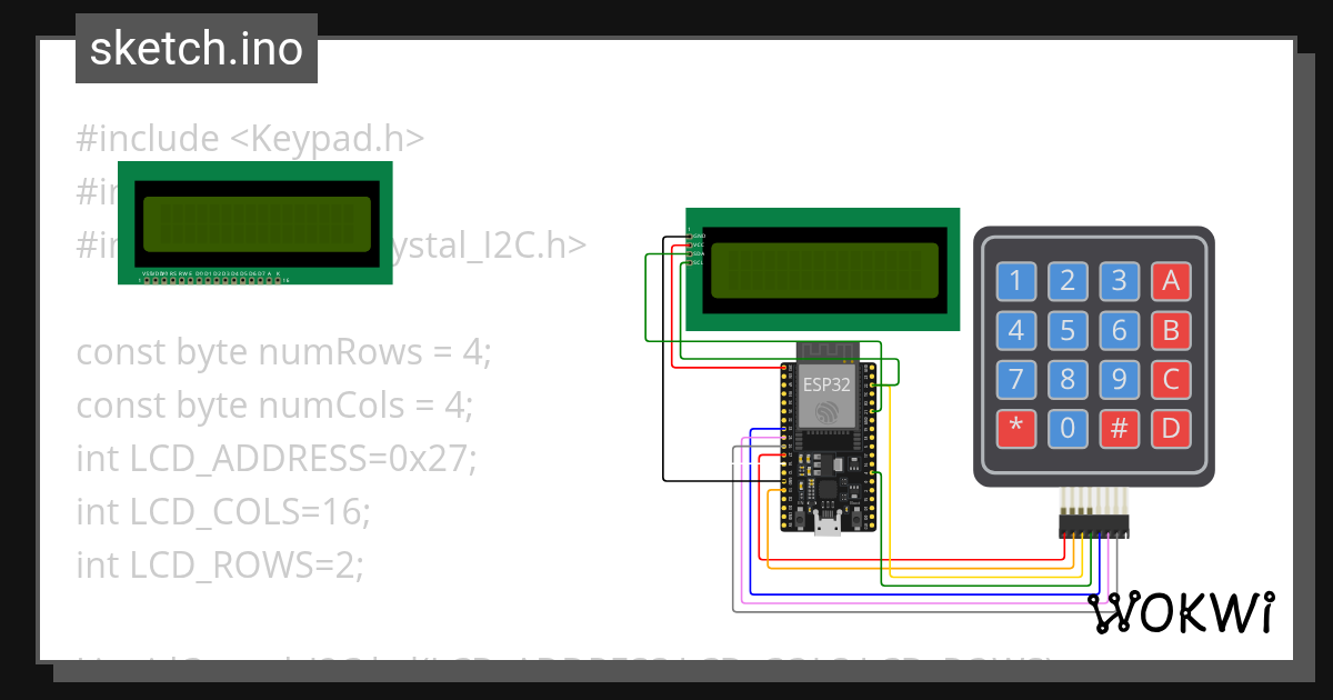 Print Keypad Values On Lcd Display Wokwi Esp32 Stm32 Arduino Simulator 5400