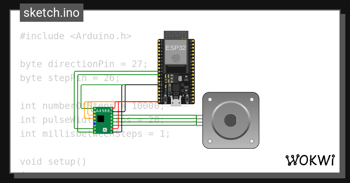 A4988 Esp32 Nema17 Wokwi Esp32 Stm32 Arduino Simulator
