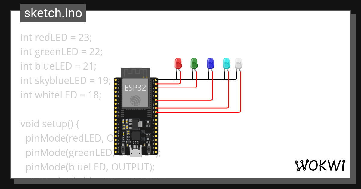 7.blink LED - Wokwi ESP32, STM32, Arduino Simulator