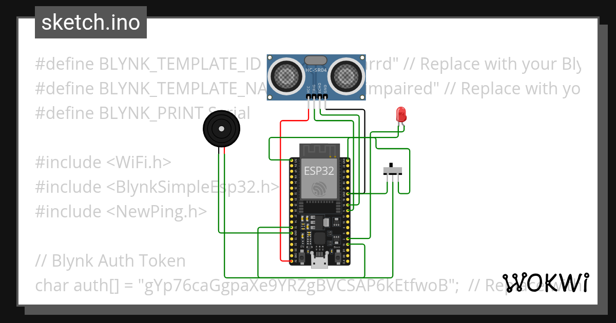 visually impaired final project - Wokwi ESP32, STM32, Arduino Simulator