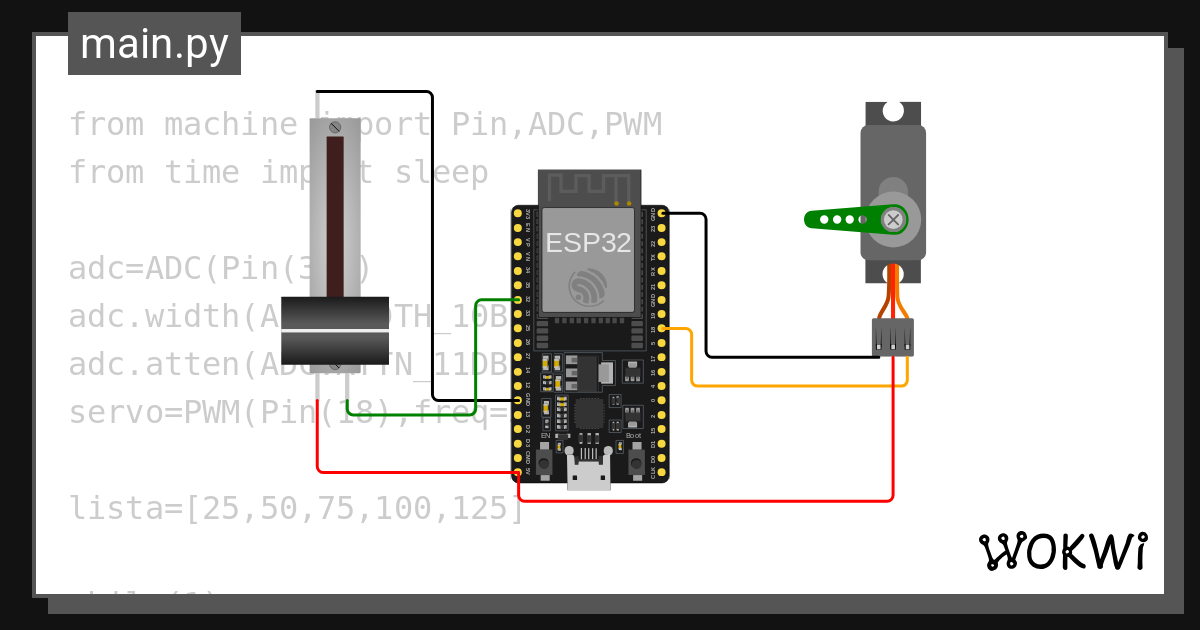 Controlador De Servo Con Potenciómetro Wokwi Esp32 Stm32 Arduino
