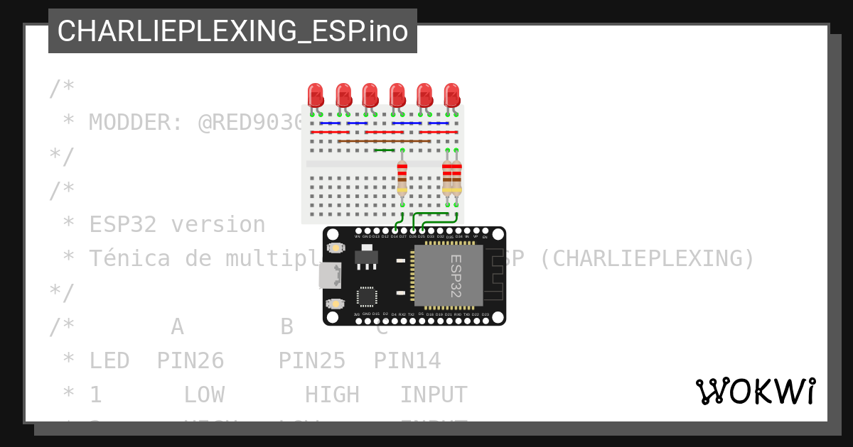 Charlieplexingesp Wokwi Esp32 Stm32 Arduino Simulator